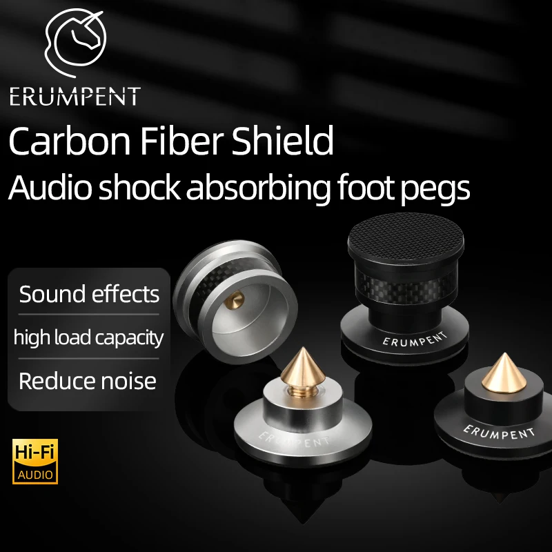 4PCS-HiFi-Cone-Speaker-Spike-Stands-Hi-end-Carbon-Fiber-Metal-CD-Stand ...