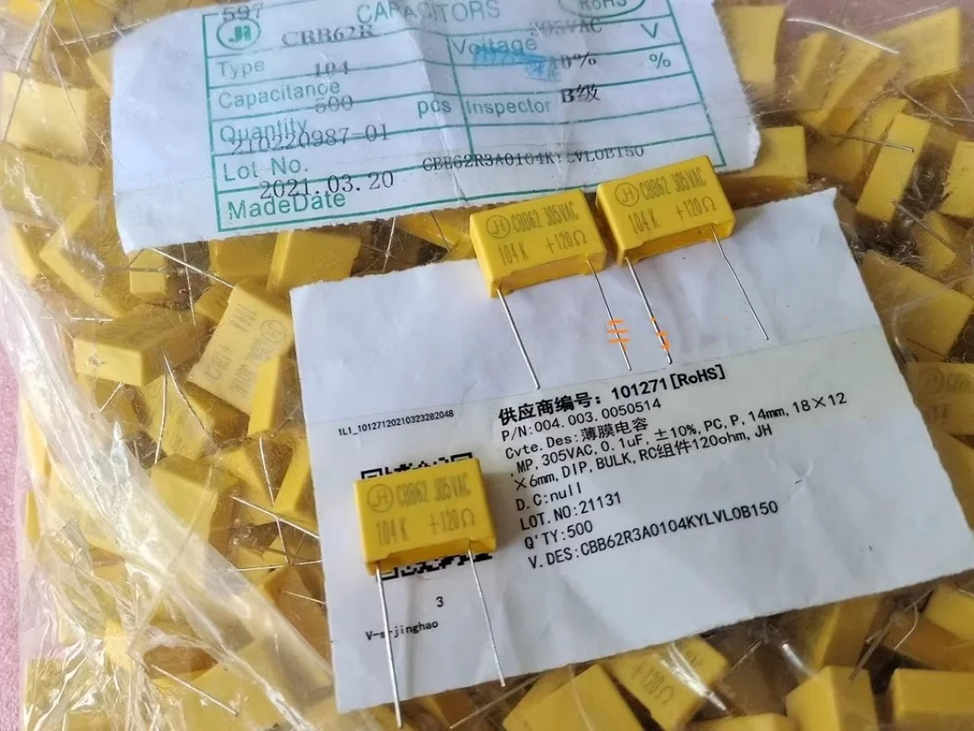 10PCS-Electronic-arc-suppression-Surge-suppressor-CBB62-0-1uf-120r-305v ...