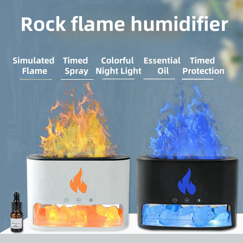 New-Fireplace-Humidifier-Crystal-Salt-Rock-Fire-Lamp-7-Color-Flame ...