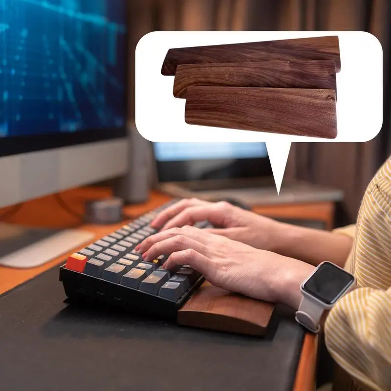 Solid-Wood-Mechanical-Keyboard-Wrist-Rest-Gaming-Desk-Wrist-Pad-Support ...