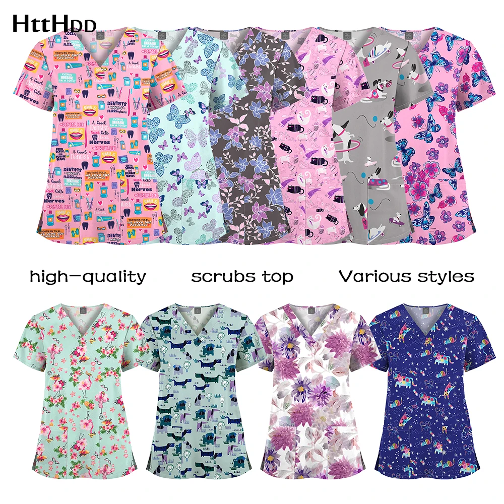 Wholesale Polyester Spandex Uniforms Beautiful Hospital Scrubs Tops ...
