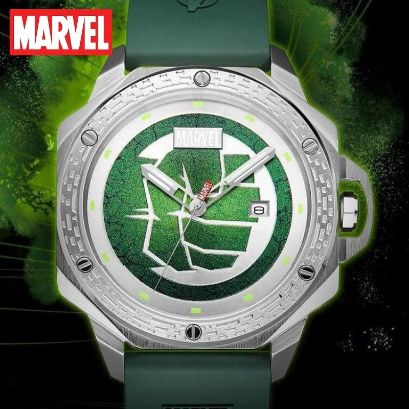 Marvel Avengers Hulk For Mens Watch Quartz WristWatch Male Steel Rubber ...