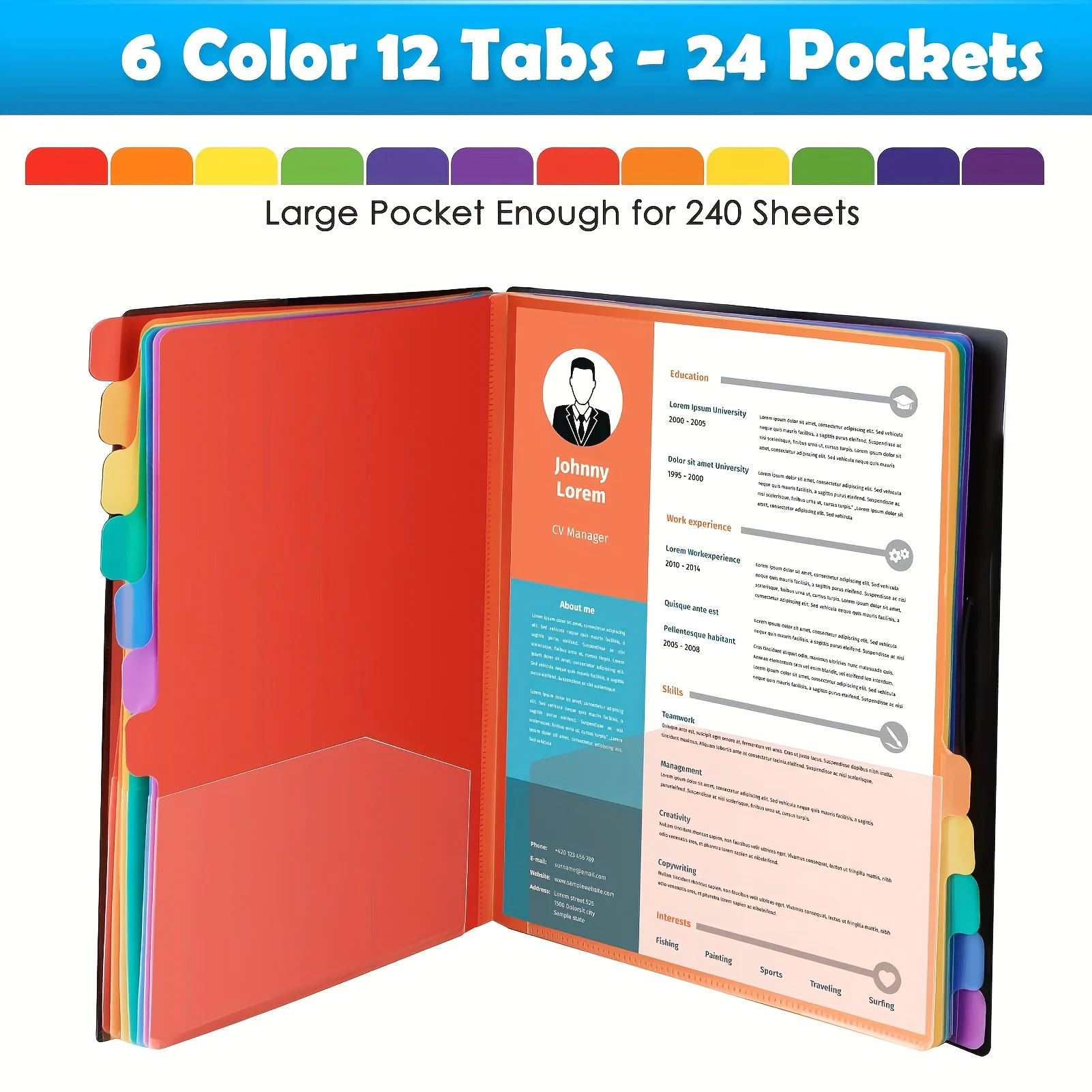 1pc Colorful Label A4 Folder with Monthly Dividers - Document Organizer ...
