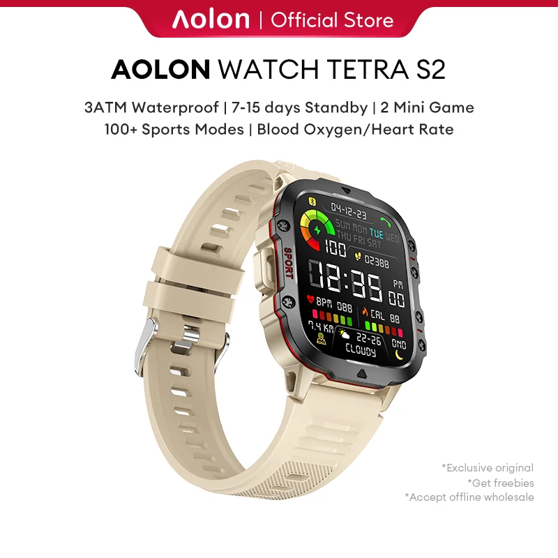 Aolon-Tetra-S2-Smart-Watch-1-96inch-Screen-Smartwatch-Heart-Rate-Blood ...