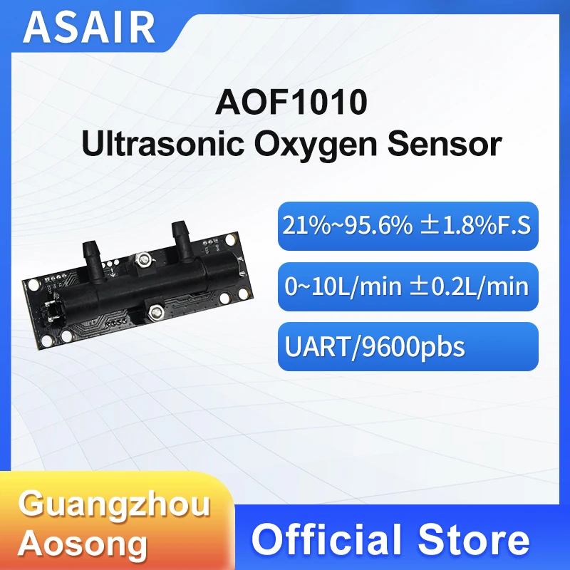 ASAIR-Aosong-AOF1010-Short-Long-term-Ultrasonic-Oxygen-Sensor-Oxygen-Gas-Flow-Concentration ...