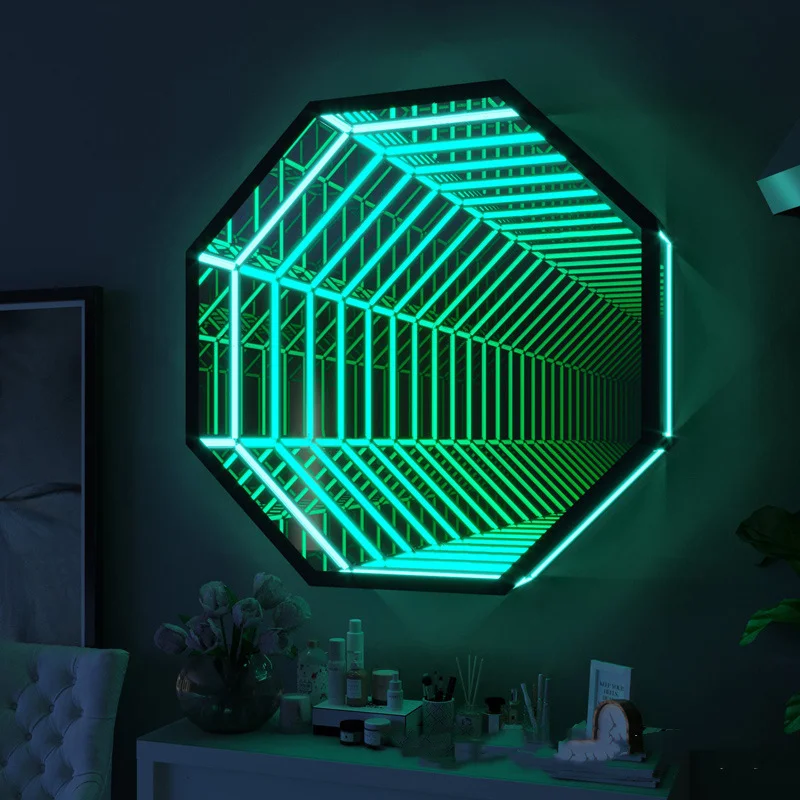 3D-LED-Infinity-Mirror-Light-with-Remote-Control-Multicolor-Lamp-Neon ...