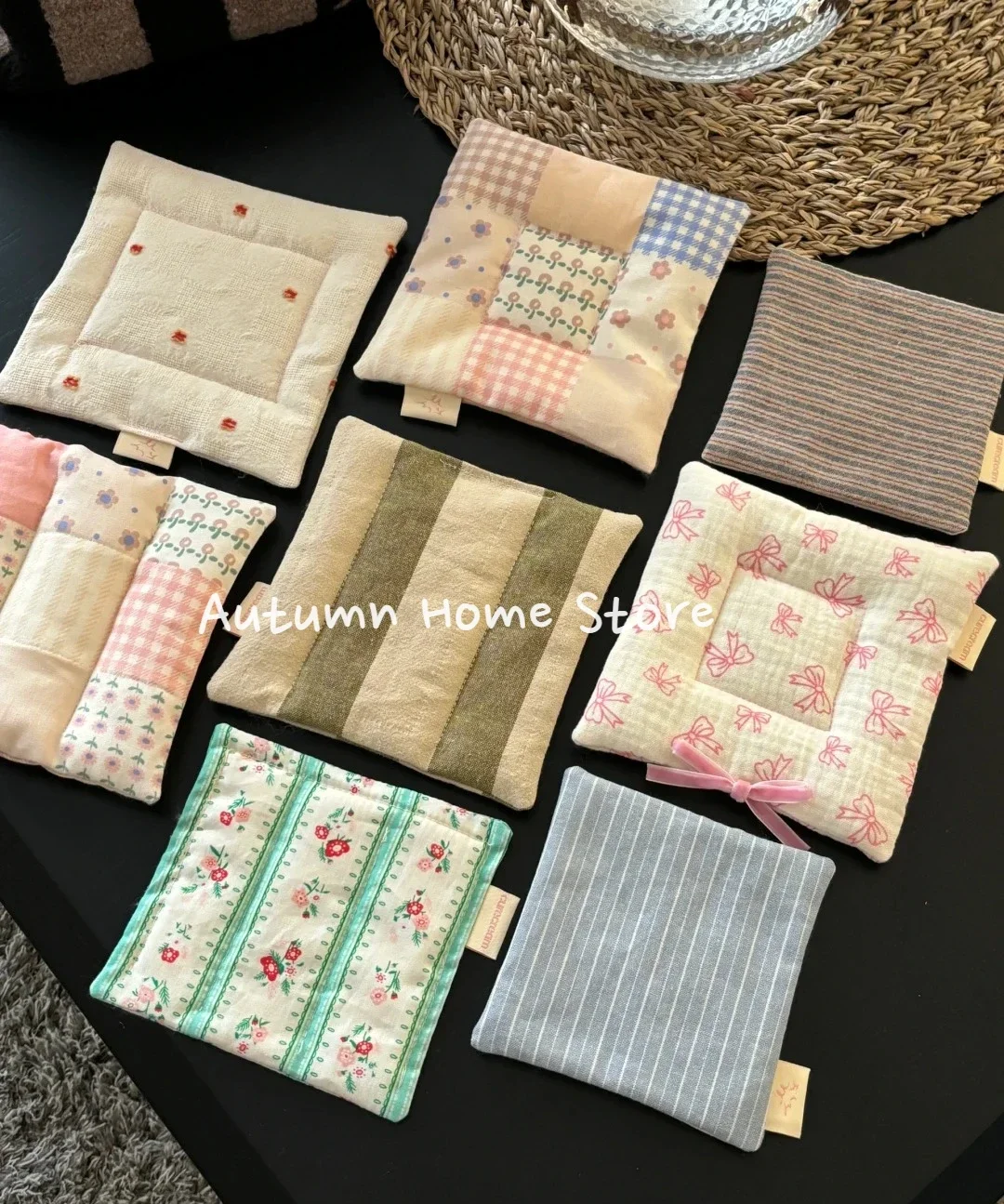 Original-Girl-Heart-Cotton-Cup-Mat-Bow-Insulation-Mat-Fat-Coffee-Cup ...