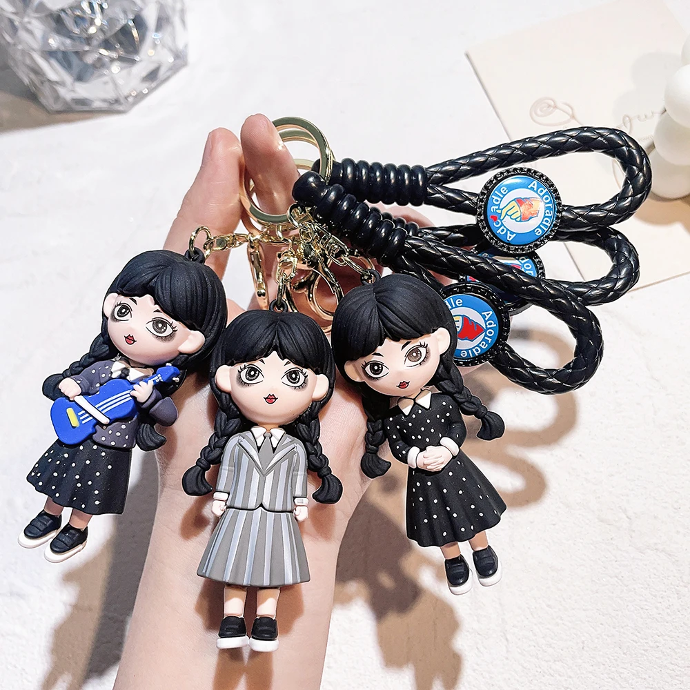 Wednesday-Addams-Keyring-Addams-Family-Figure-Doll-Pendant-Keychain ...