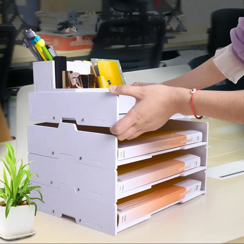 A4-A3-Multi-layer-Superimpose-Desktop-File-Tray-Organizer-Document ...