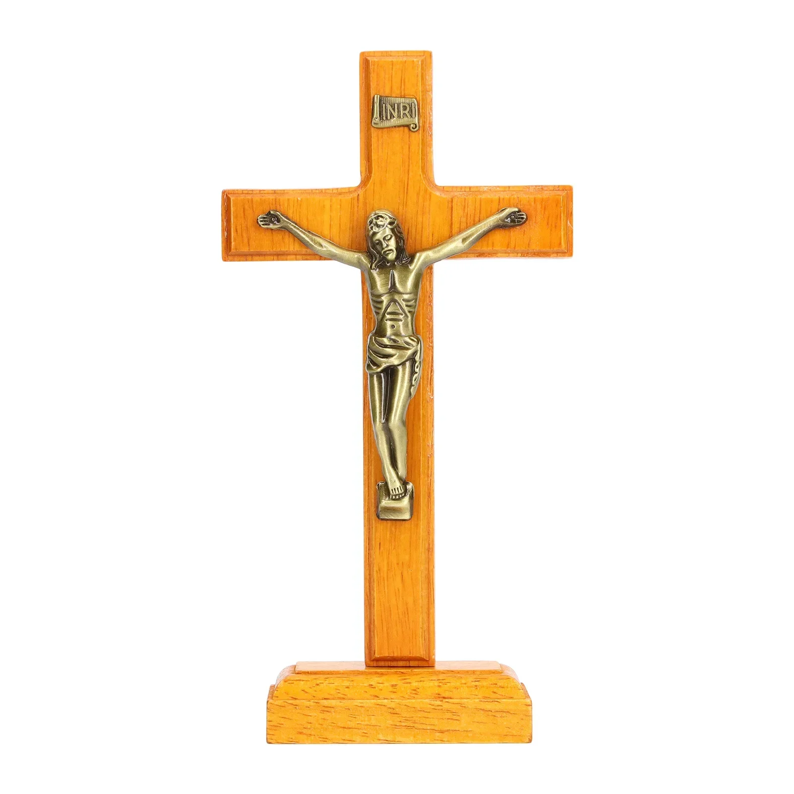 Wooden Hand Made Standing Catholic Jesus Crucifix Wall Cross Religious ...