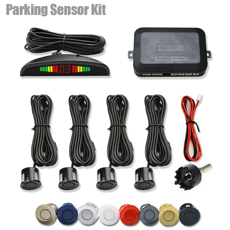 Car LED Parking Sensor Kit with 4 Radar Accurate Digital Display of ...