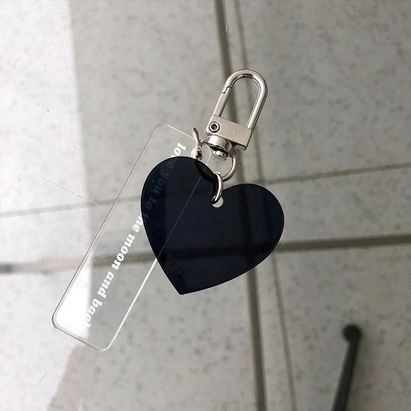 Acrylic Key Ring Accessories | Acrylic Keychain Black Heart | Heart ...