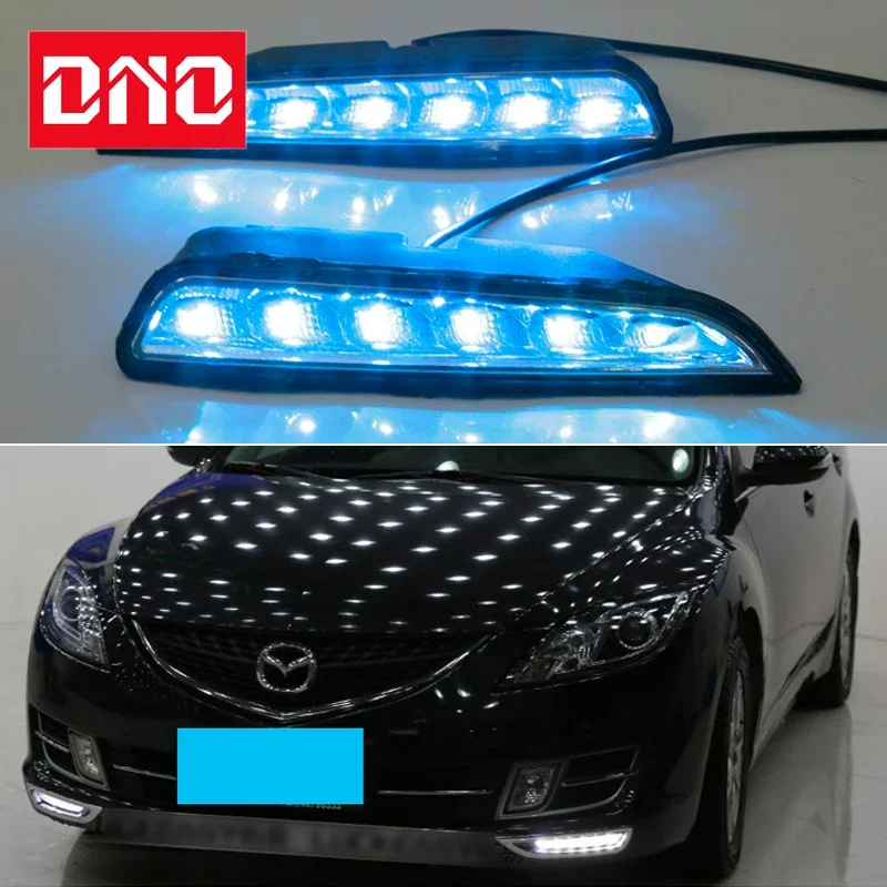 Car-LED-DRL-12V-Daylights-For-Mazda6-Mazda-6-2008-2009-2010-Yellow-Turn ...