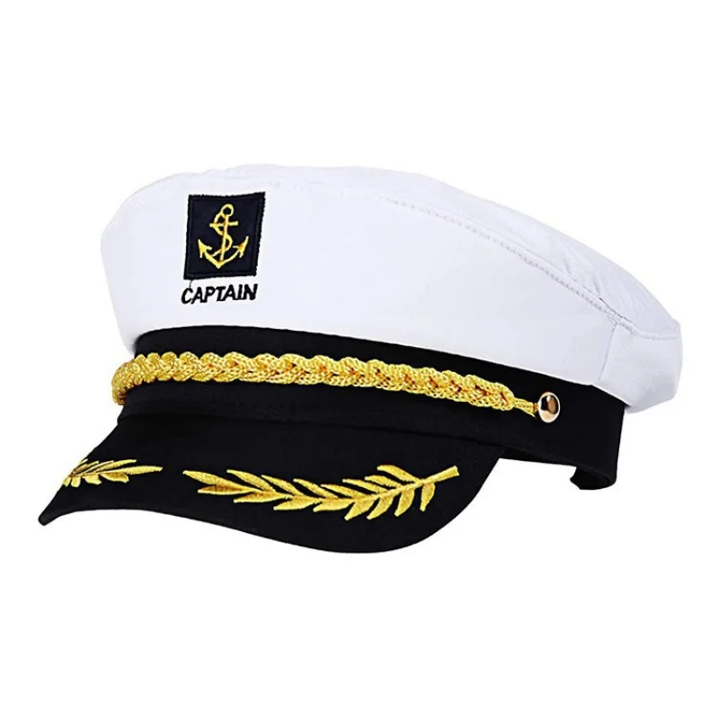 Adult Yacht Boat Ship Sailor Captain Costume Hat Navy Marine Admiral 3D ...