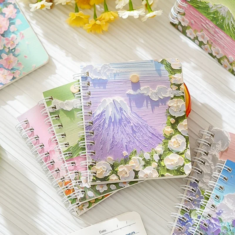 1-Piece-Small-A7-Asethetic-Notepad-for-Kids-Oil-Paiting-Landscape ...