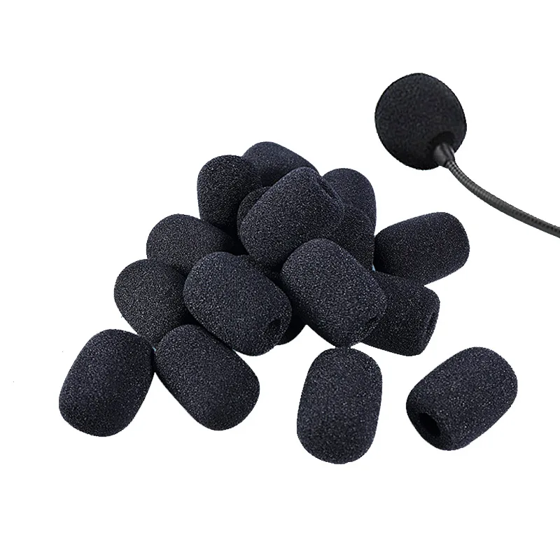 10Pcs Black Mic Protector Replacement Headset Foam Covers Windscreen ...