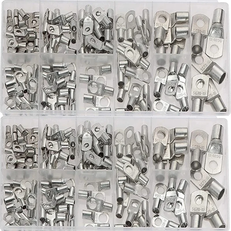 110PCS-Wire-Crimp-Connector-Tinned-Copper-Ring-Terminals-Soldered ...