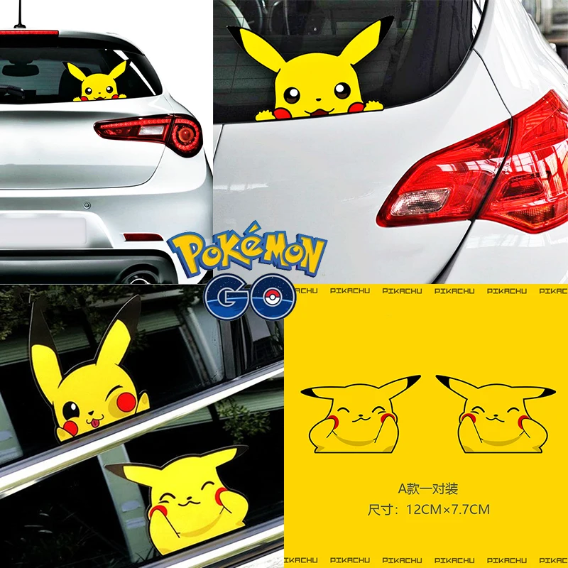 Cartoon-Pokemon-Pikachu-Creative-Car-Decoration-Sticker-Cute-Waterproof ...