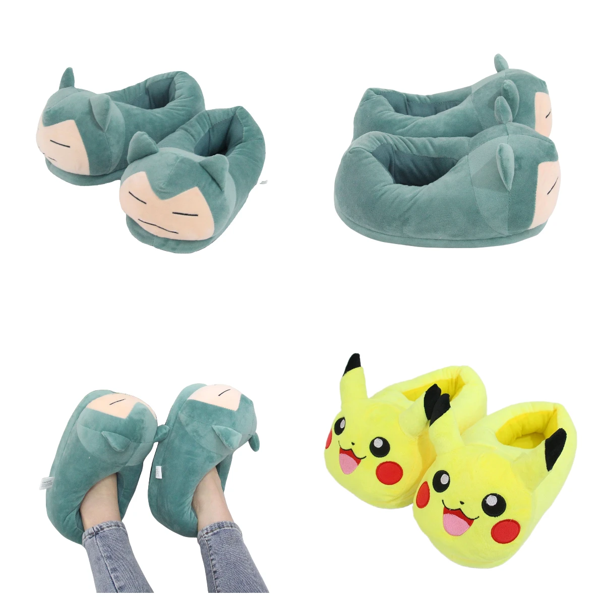 Pokemon-Snorlax-Pikachu-Plush-Slippers-Kawaii-Kids-Psyduck-Cotton ...