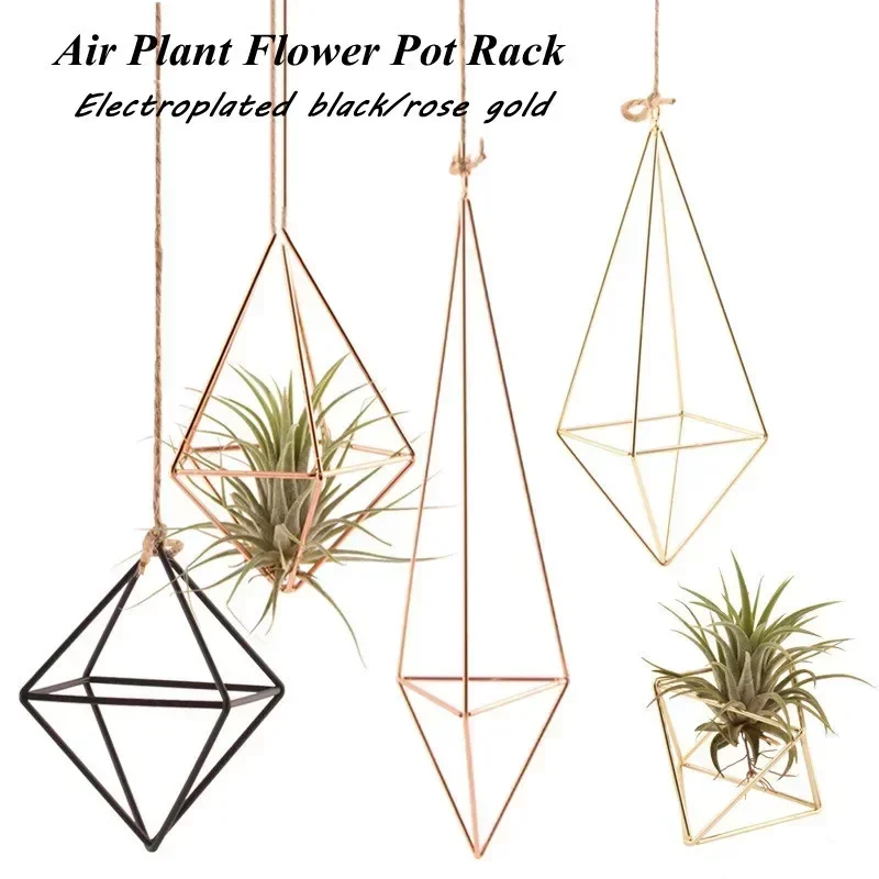 Geometric-Metal-Flower-Bracket-Garden-Basket-Wall-Decoration-Hanging ...