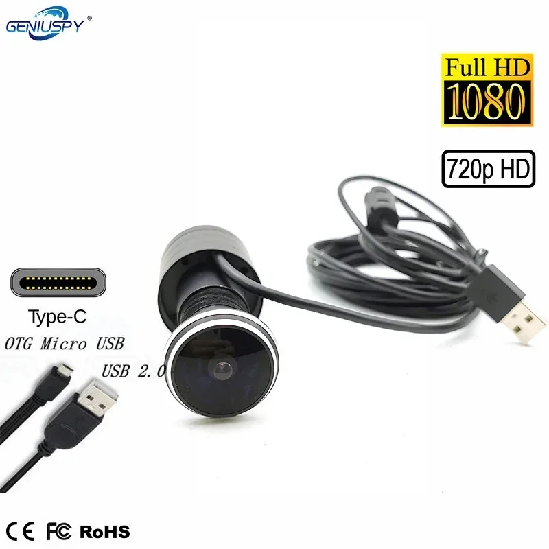 720P 1080P Type C OTG Micro UVC USB Door Peephole Camera USB 2.0 1.8mm ...