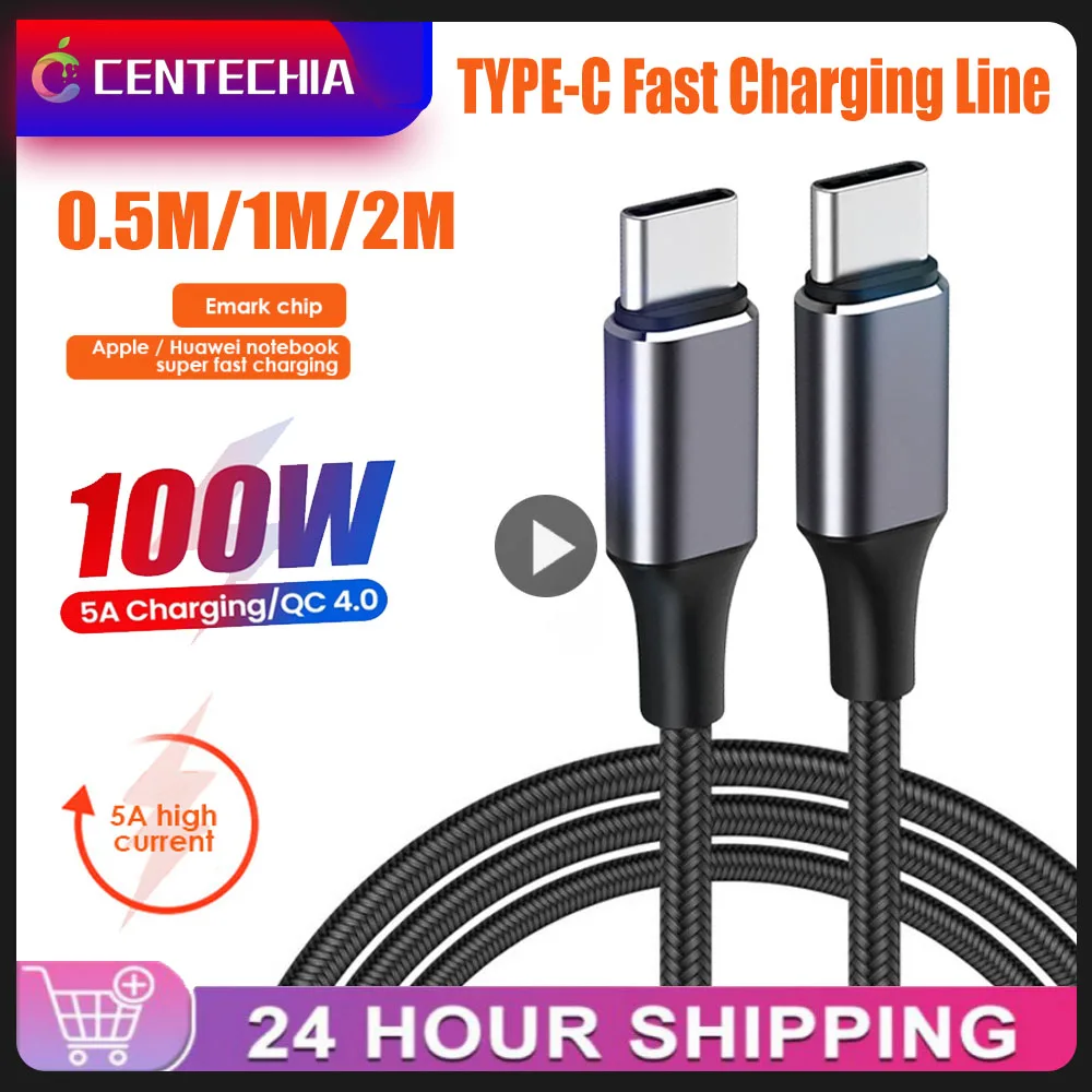 100W-USB-TypeC-To-USBC-Cable-For-Macbook-IPad-Samsung-Xiaomi-PD-Fast ...