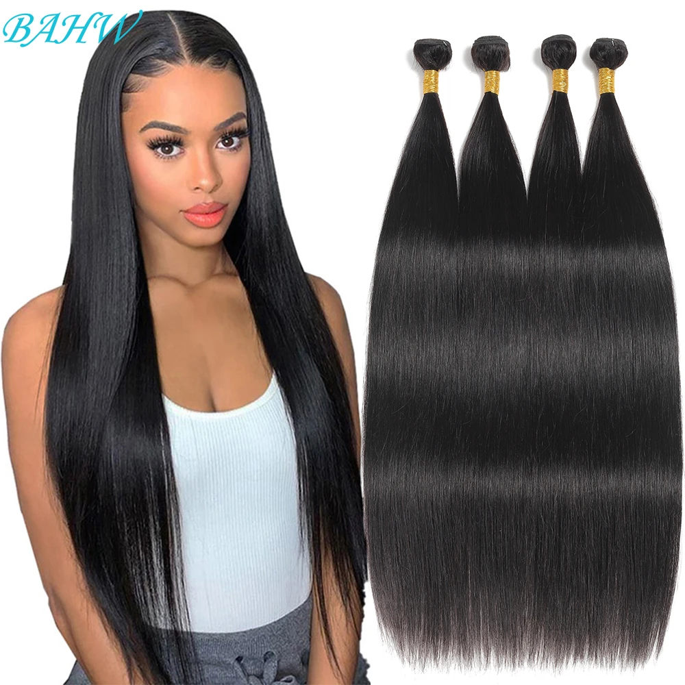 Bone Straight Human Hair Bundles Brazilian Human Hair Weave Extensions ...
