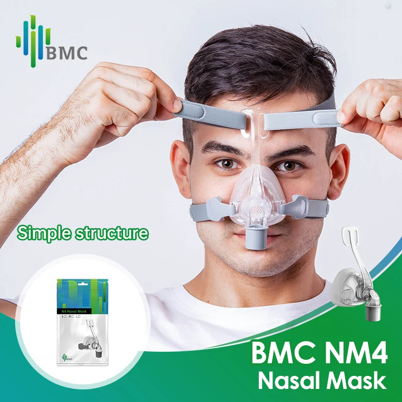 BMC mascarilla Nasal NM4 CPAP, máscara para dormir con casco S/M/L ...