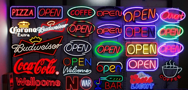 Vintage Lighted Open Sign