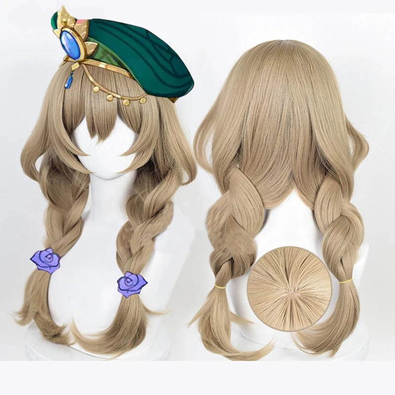 Genshin Impact Lisa Cosplay Wig Lisa New Skin Brown Braided Hair Heat ...