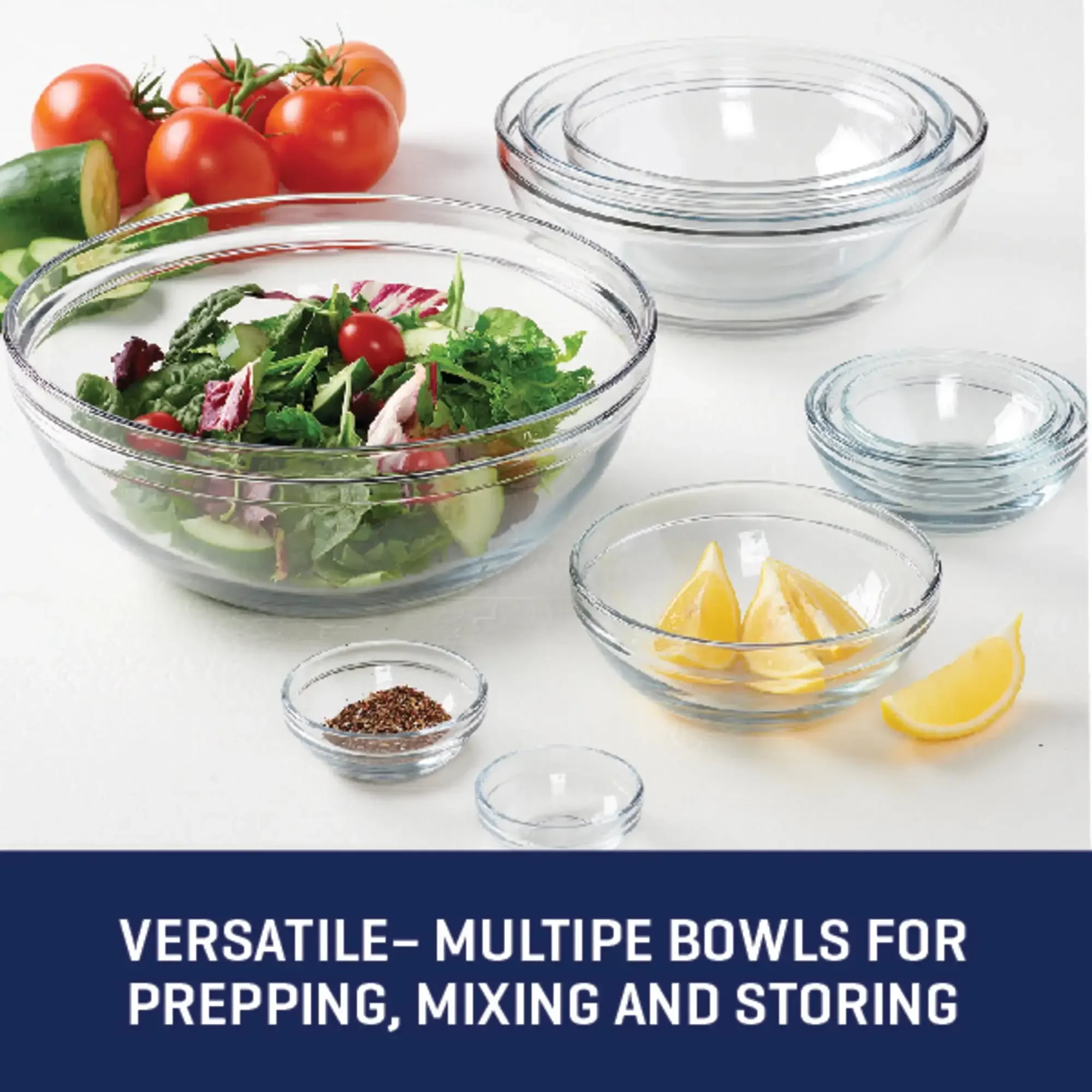 Glass Mixing Bowls, 10 Piece Set – EZ Cooking Solutions