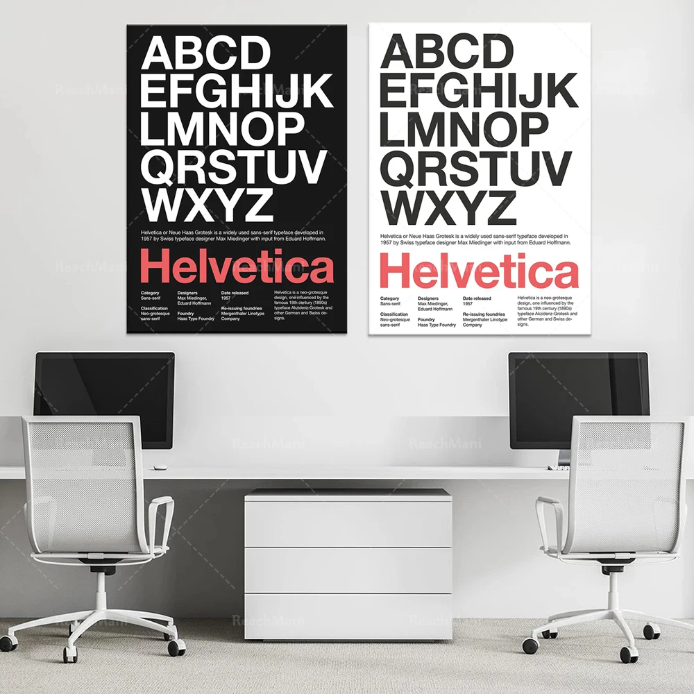Typography Posters Helvetica Typeface