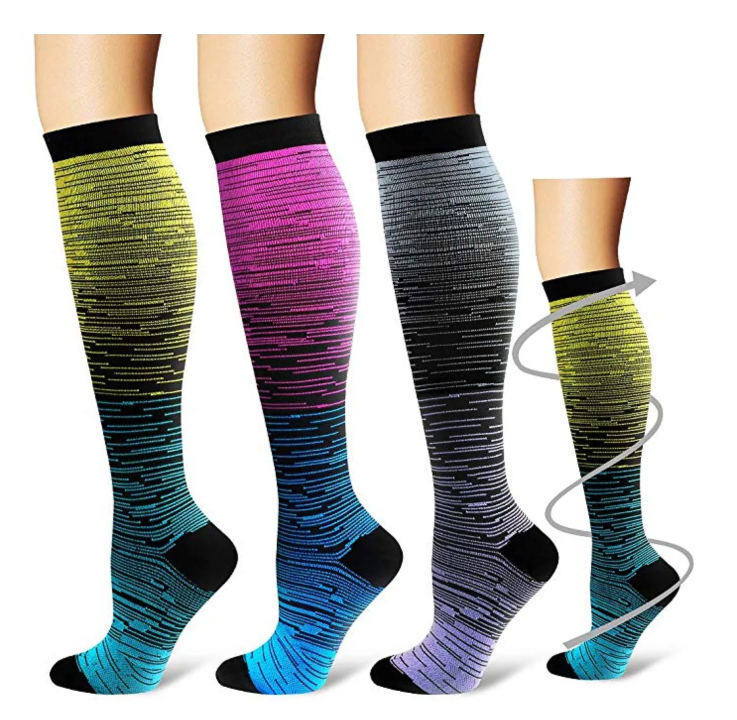 Stocking-Gradient-Compression-Mixed-Color-New-Pressure-Men-s-Women-s ...