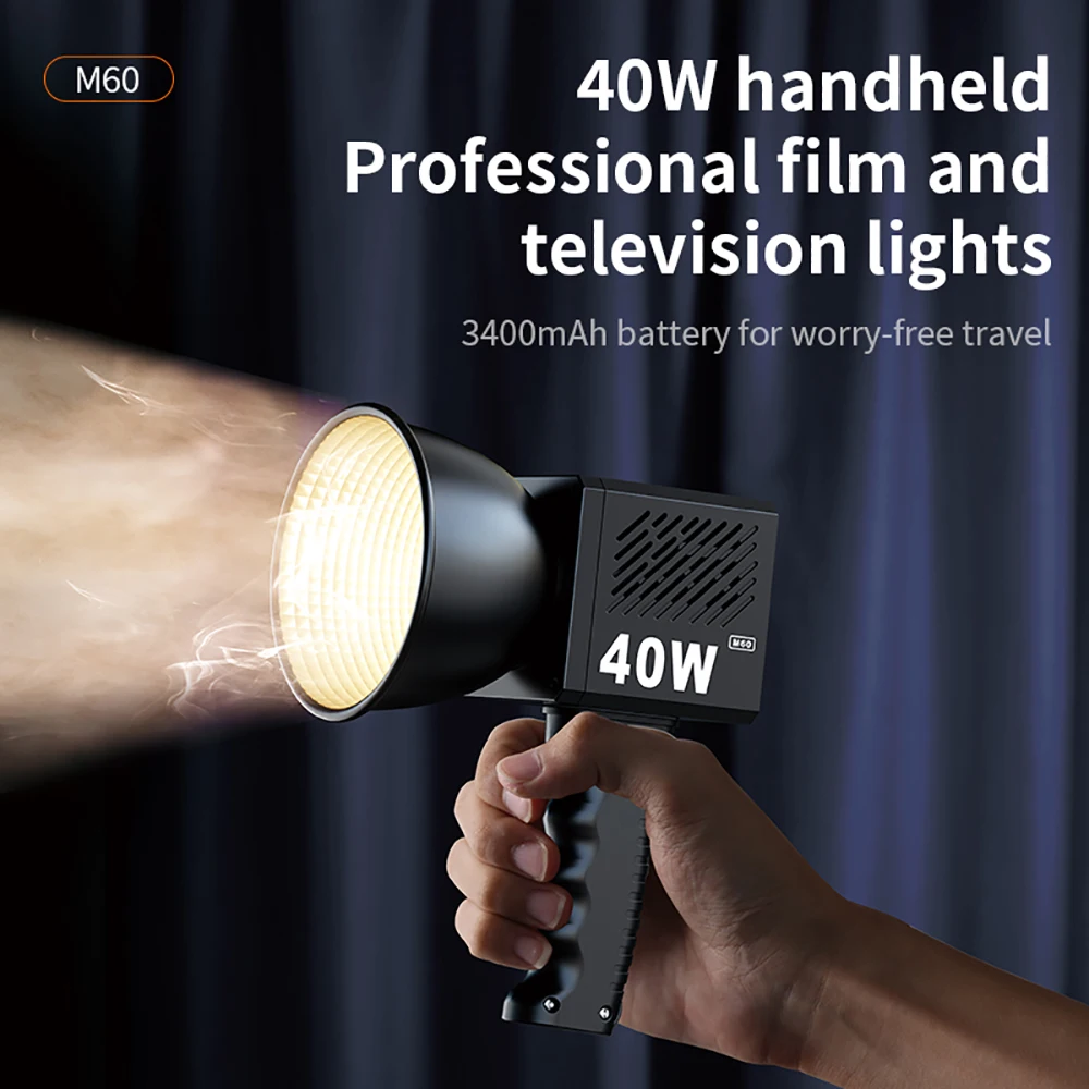 Desiontal-M60-40W-Handheld-television-light-Pro-Video-COB-Light-Bi ...