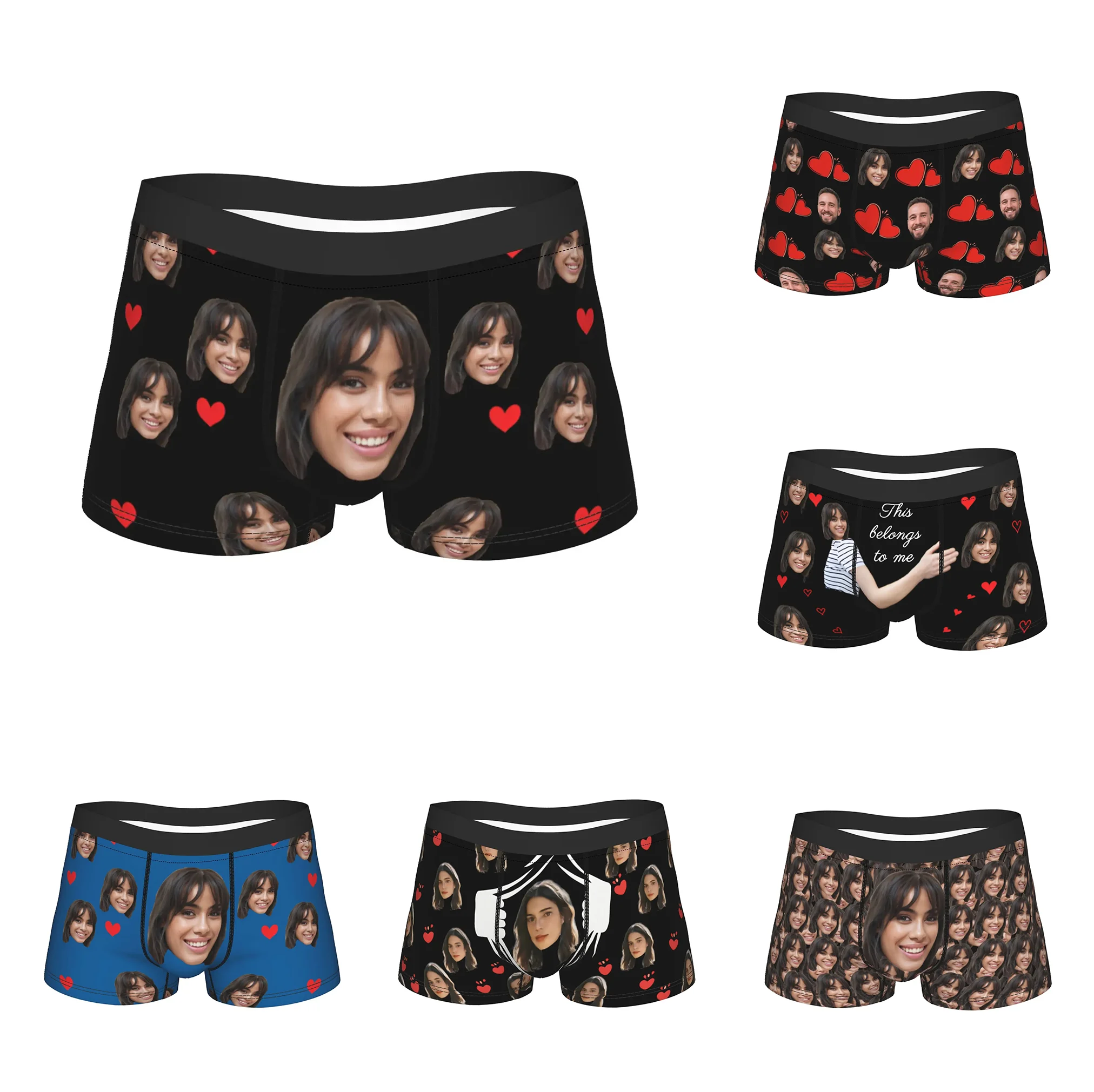 DIY Your Picture Men's Underwear Couple Love Boxer Briefs Shorts ...