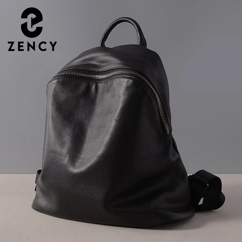Zency-100-Genuine-Leather-Black-Red-Women-Backpack-Vintage-Solid-Large-Travel-Bags-Schoolbag-For ...