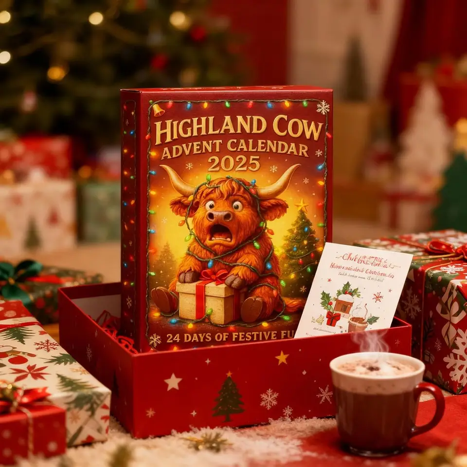 24 Day Christmas Countdown Cow Advent Calender 🎄 - 3D Handmade Highland ...