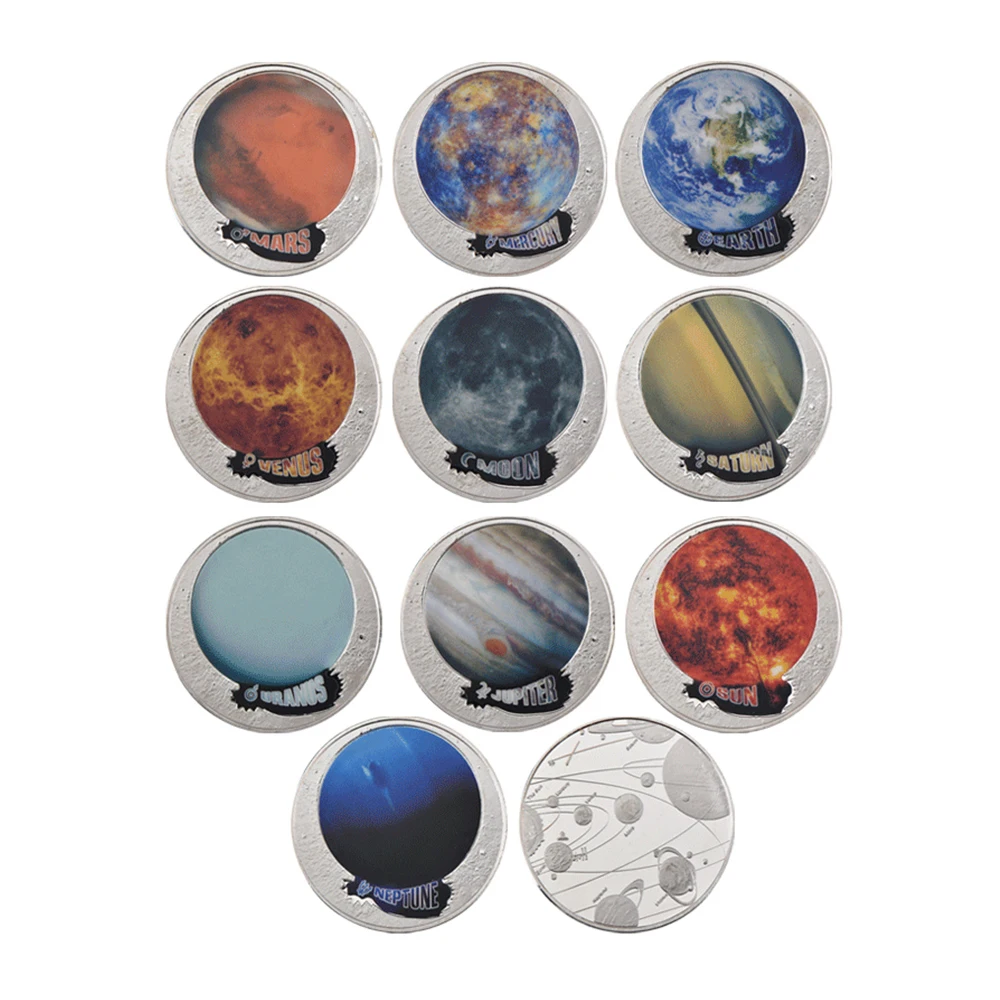 10-Designs-metal-Solar-System-Silver-Coins-COLLECTION-PLANETS-EARTH ...