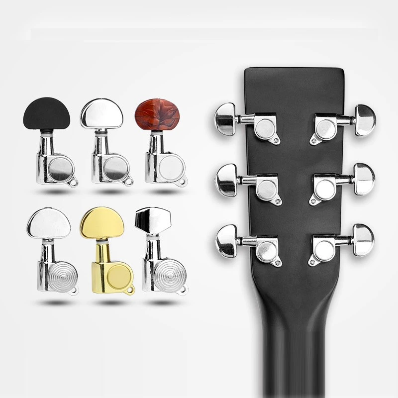 1Pcs Left/Right Guitar String Tuning Pegs Semi Closed/All Closed Guitar ...