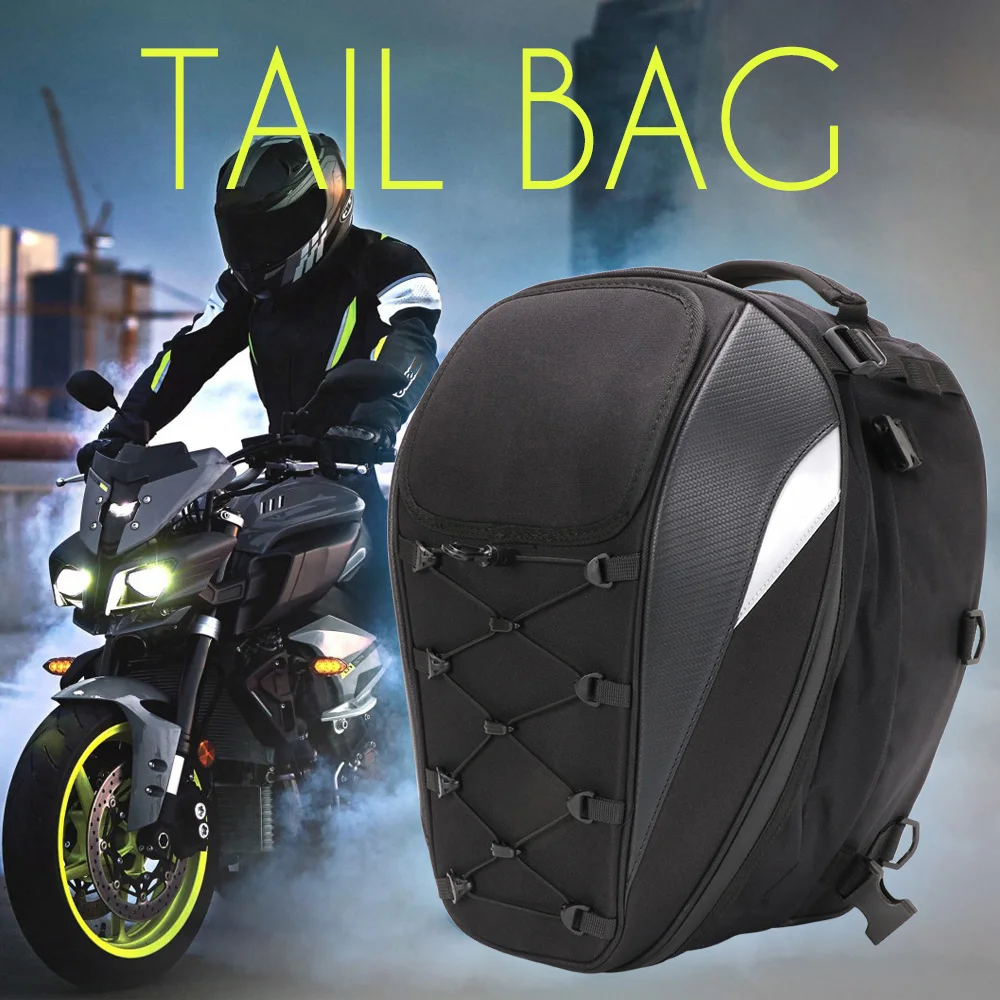 Waterproof Motorcycle Tail Bag Multi-functional Mounting Durable Rear ...