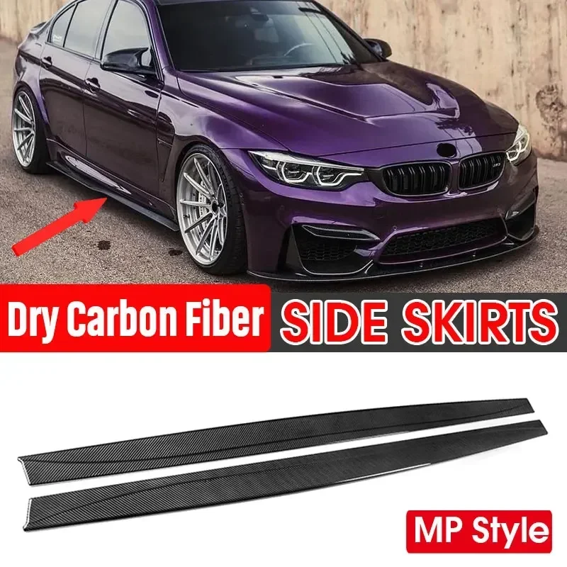 Dry-Carbon-Fiber-Side-Skirts-Extension-Rocker-MP-Style-Aprons-Splitters ...