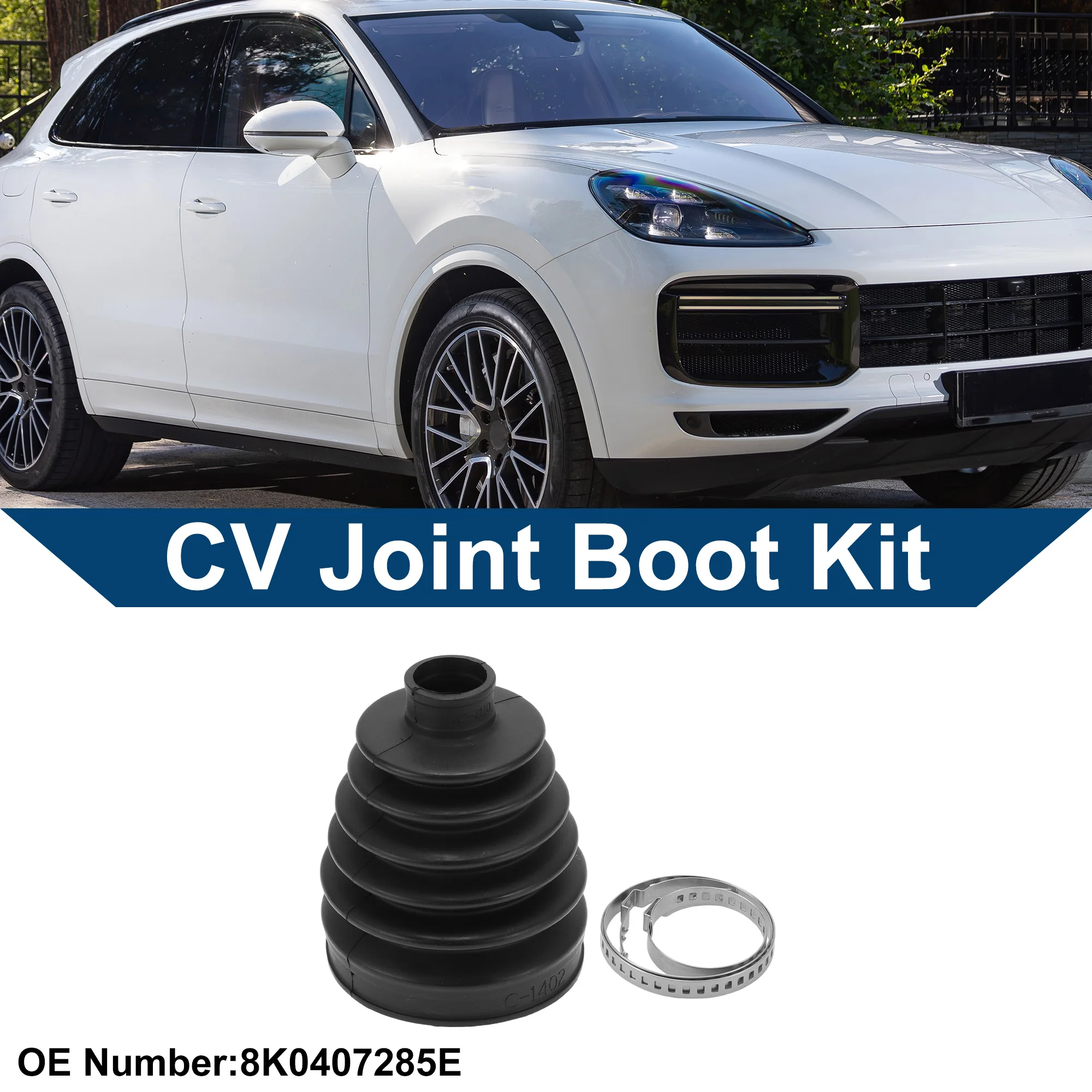 X Autohaux No.8K0407285E Outer CV Joint Boot Kit w/ Clamps for Porsche ...
