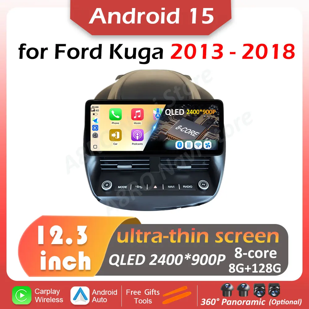 Touch Ultra-thin Screen 12.3 Iinch for Ford Kuga 2013 2014 205 2016 ...