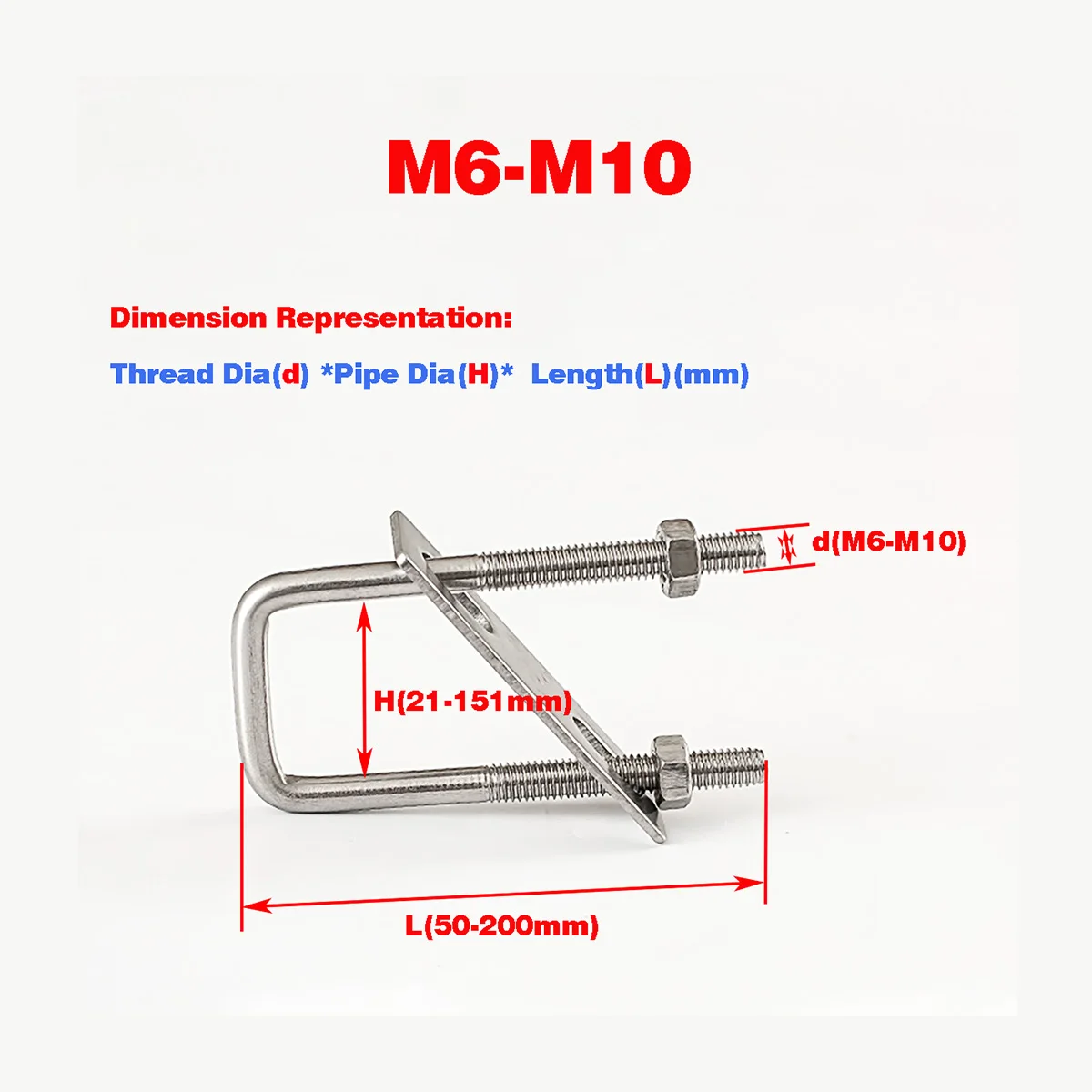 304 Stainless Steel Square Clip | Tube Fastener | Square Bolt | Tube ...