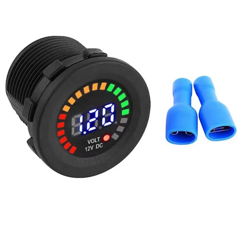 12V Digital Display Car LED Voltmeter Waterproof Volt Meter Gauge for ...