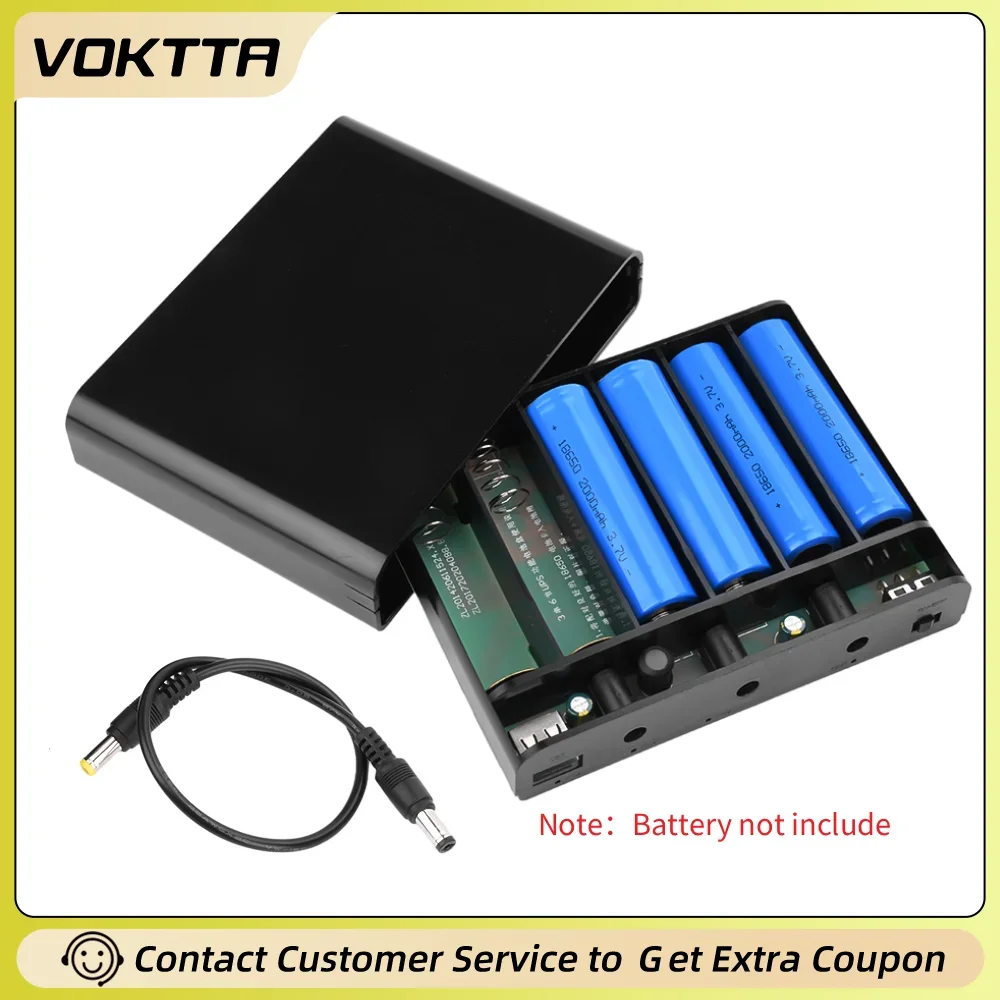 6 18650 Lithium Battery Welding-Free Diy Kit Dc Ups Power Supply ...