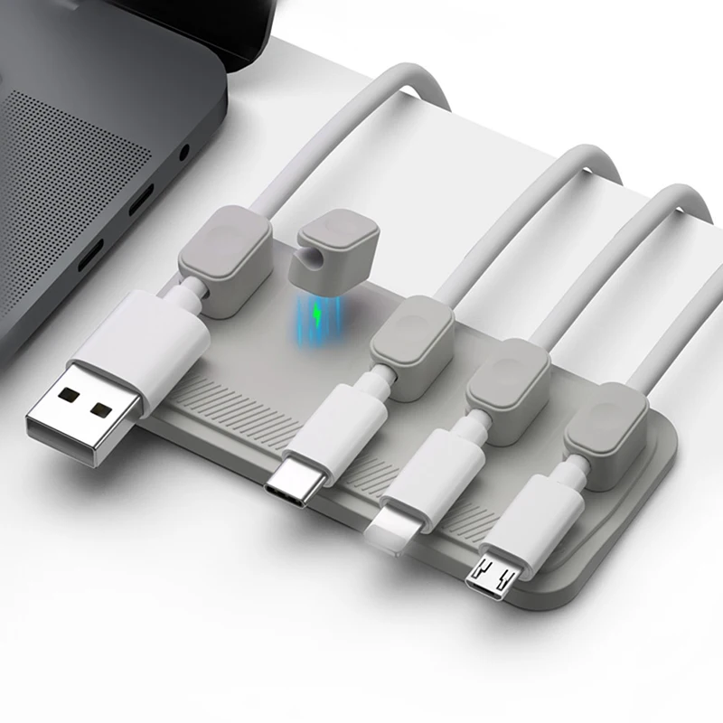 Cable Organizer Magnetic Cable Management USB Cables Holder Silicone ...