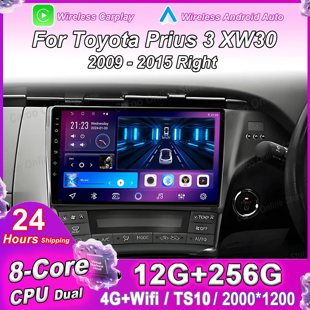 Android Car For Toyota Prius 3 XW30 2009 - 2015 Right Hand Driver Auto ...