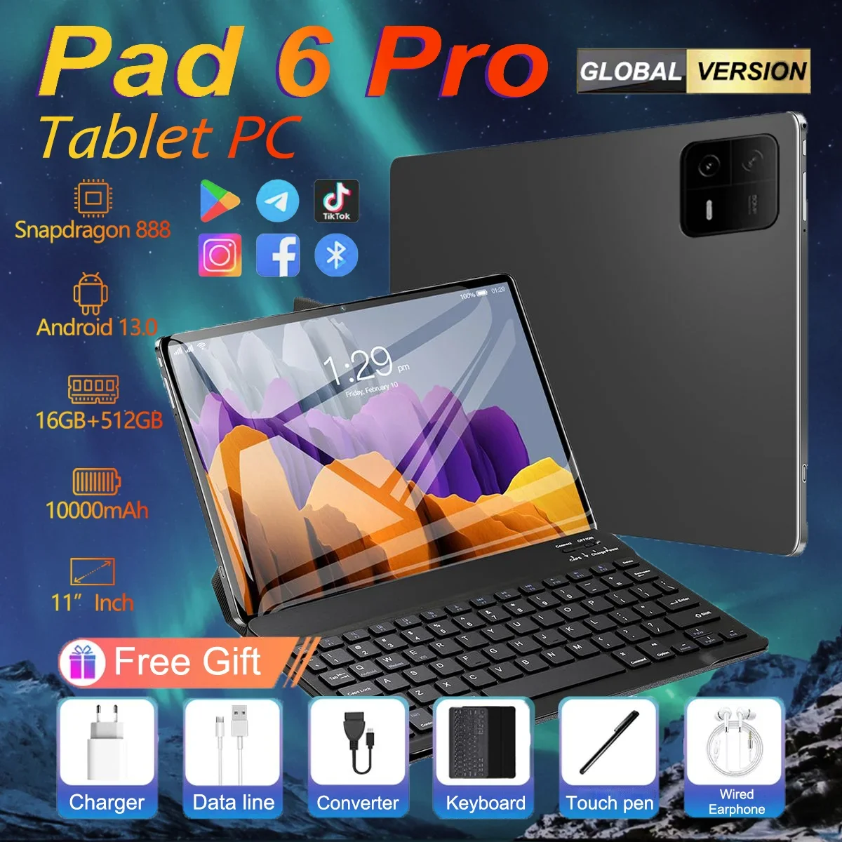 2024-Original-Global-Version-Tablet-PC-Pad-6-Pro-Snapdragon-888-Android ...