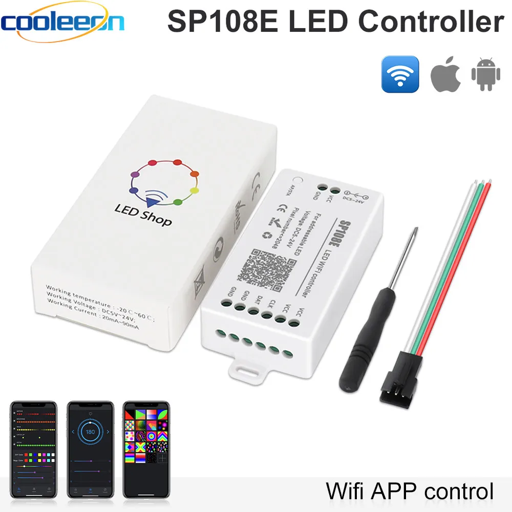 Sp108e-WiFi-dimmer-pixel-LED-Controller-dc5-24V-Bluetooth-adecuado-para ...